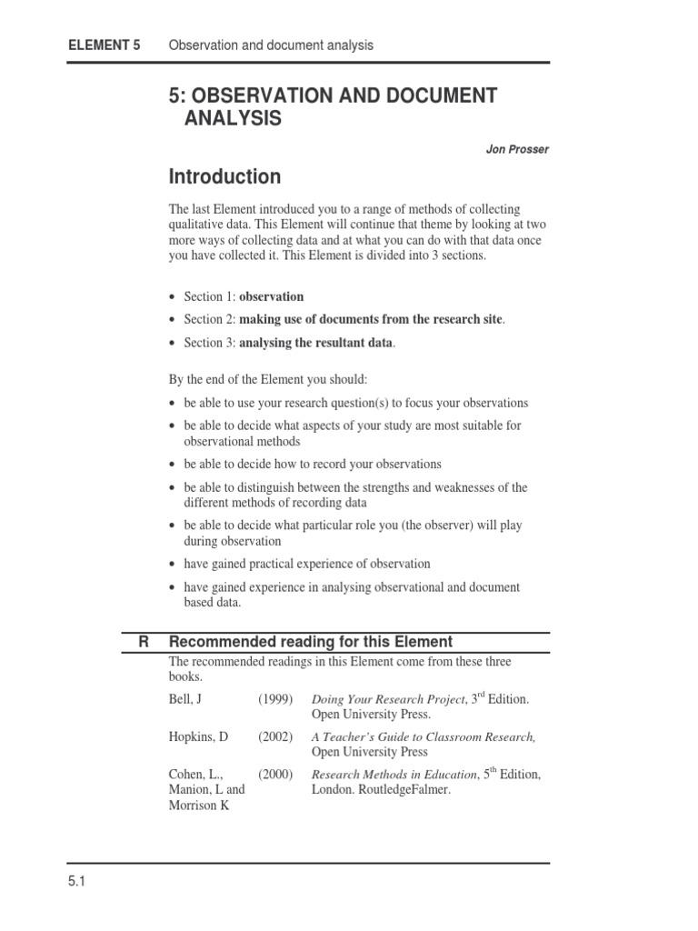 Observation and Document Analysis | PDF | Qualitative Research ...