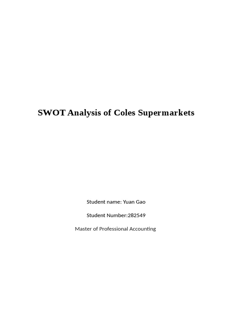 SWOT ANALYSIS of An Australian Company | PDF | Brand | Strategic Management