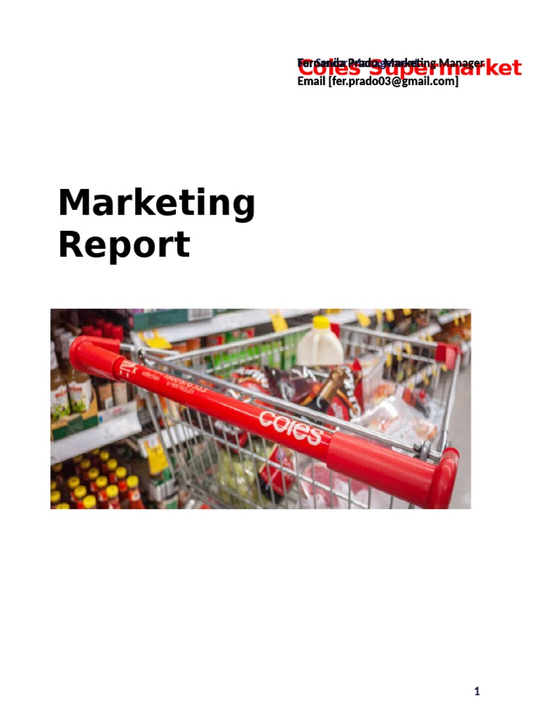 Coles Supermarket Marketing Strategies | PDF | Retail | Supermarket