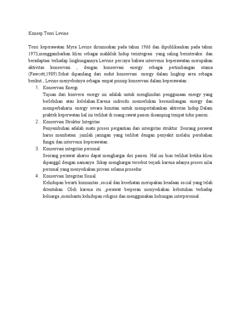 Konsep Teori Levine | PDF | Pengembangan Diri
