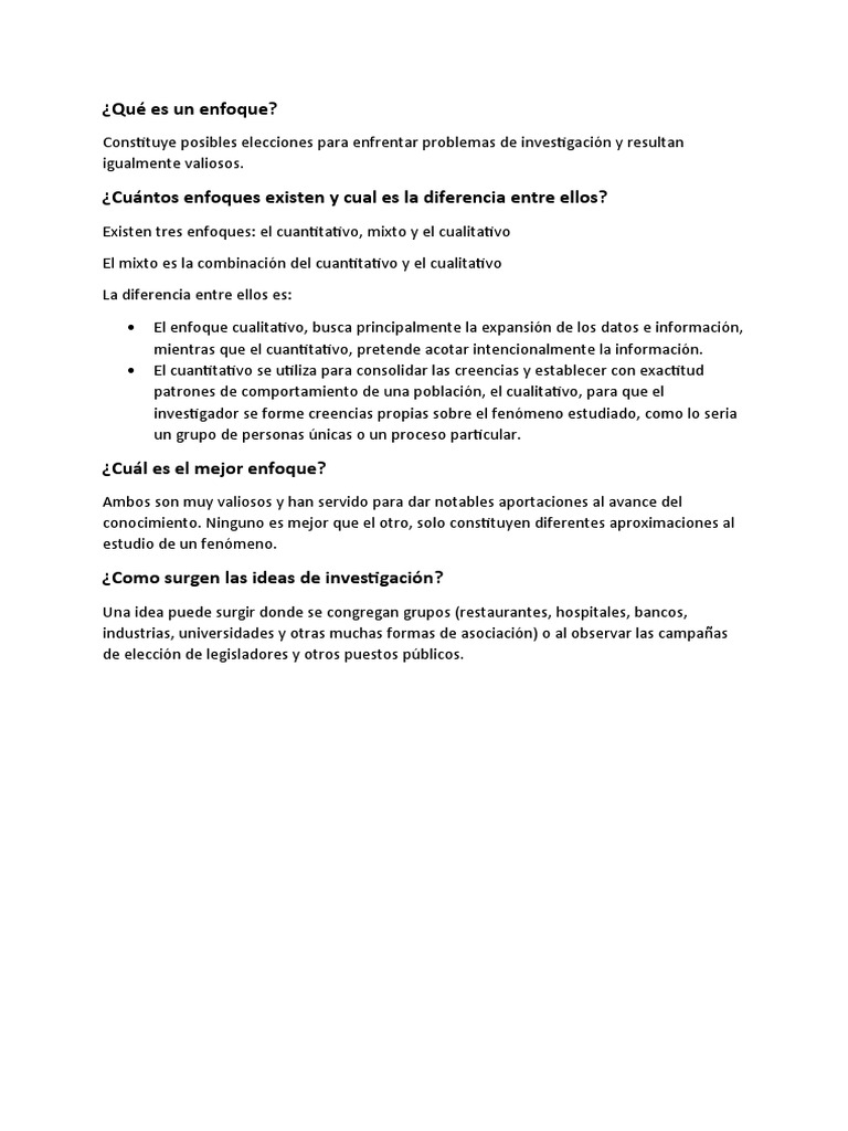 Qué Es Un Enfoque | PDF