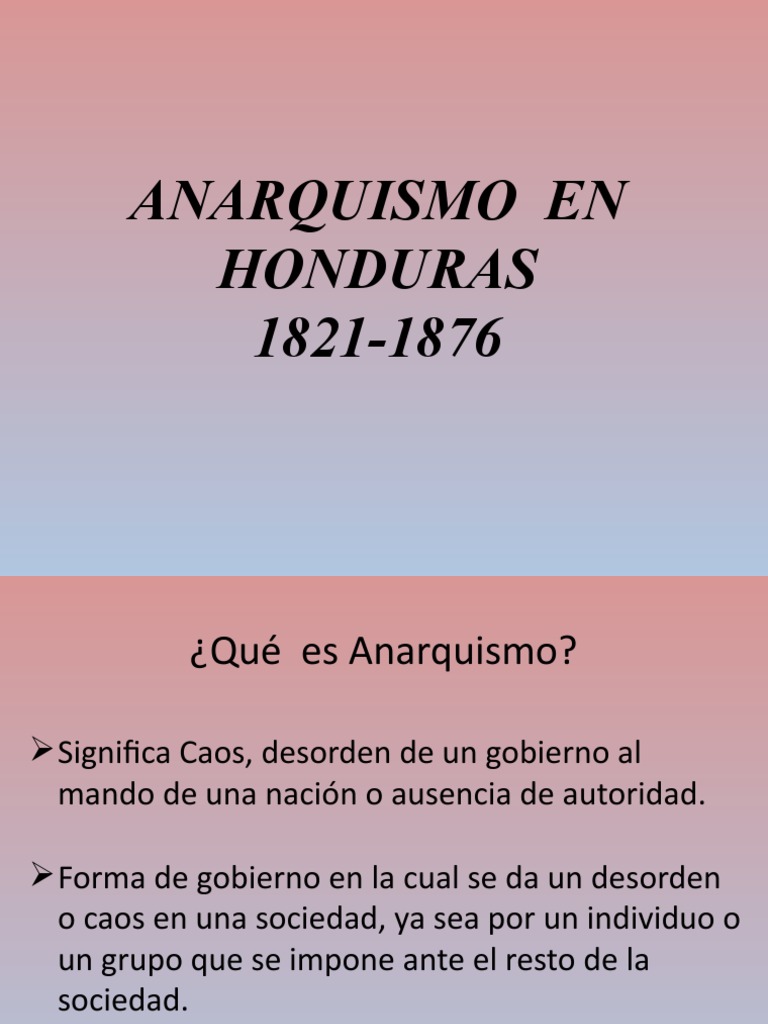 Anarquismo en Honduras 1821 1876 | PDF | Honduras | Gobierno