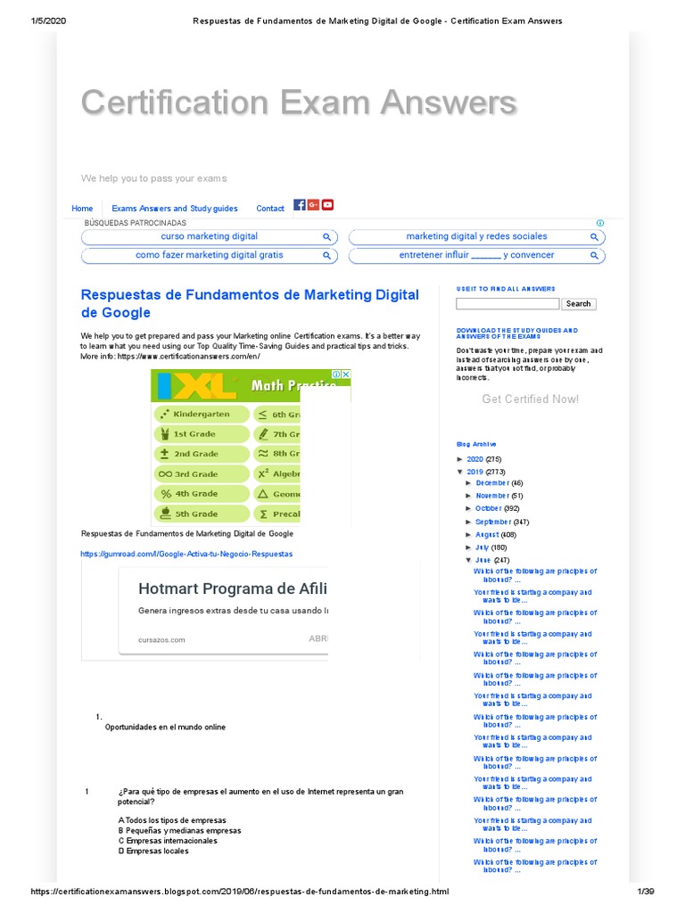 Respuestas de Fundamentos de Marketing Digital de Google ...