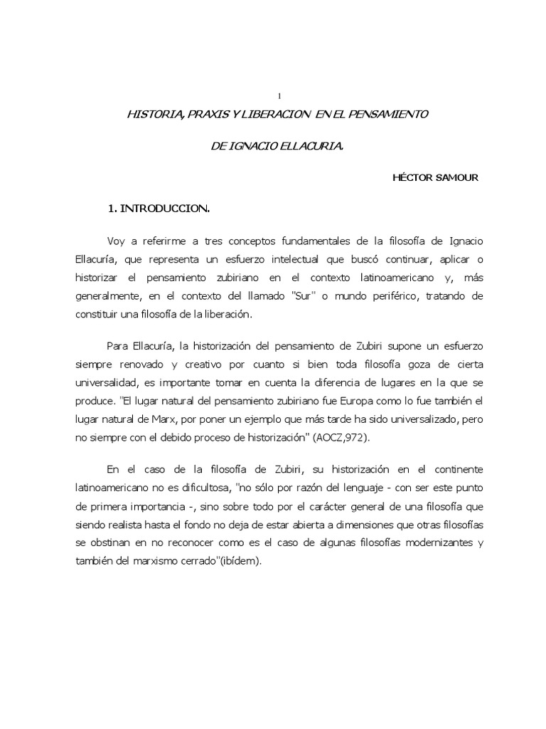 Héctor Samour - Historia, Praxis y Liberacion PDF | PDF | Realidad ...