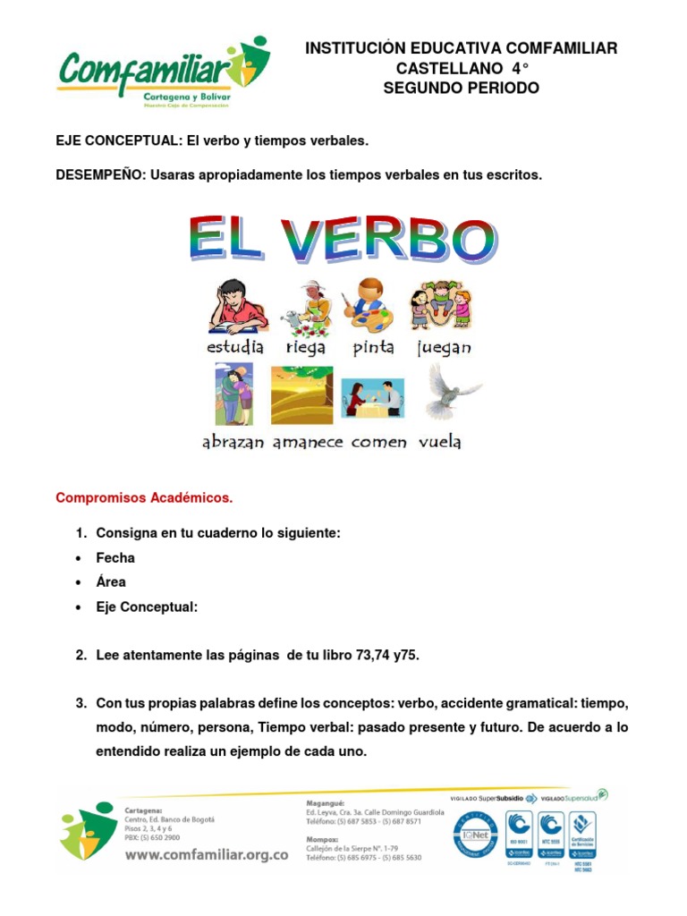 Uso de Tiempos Verbales en Castellano | PDF | Artes del Lenguaje y ...