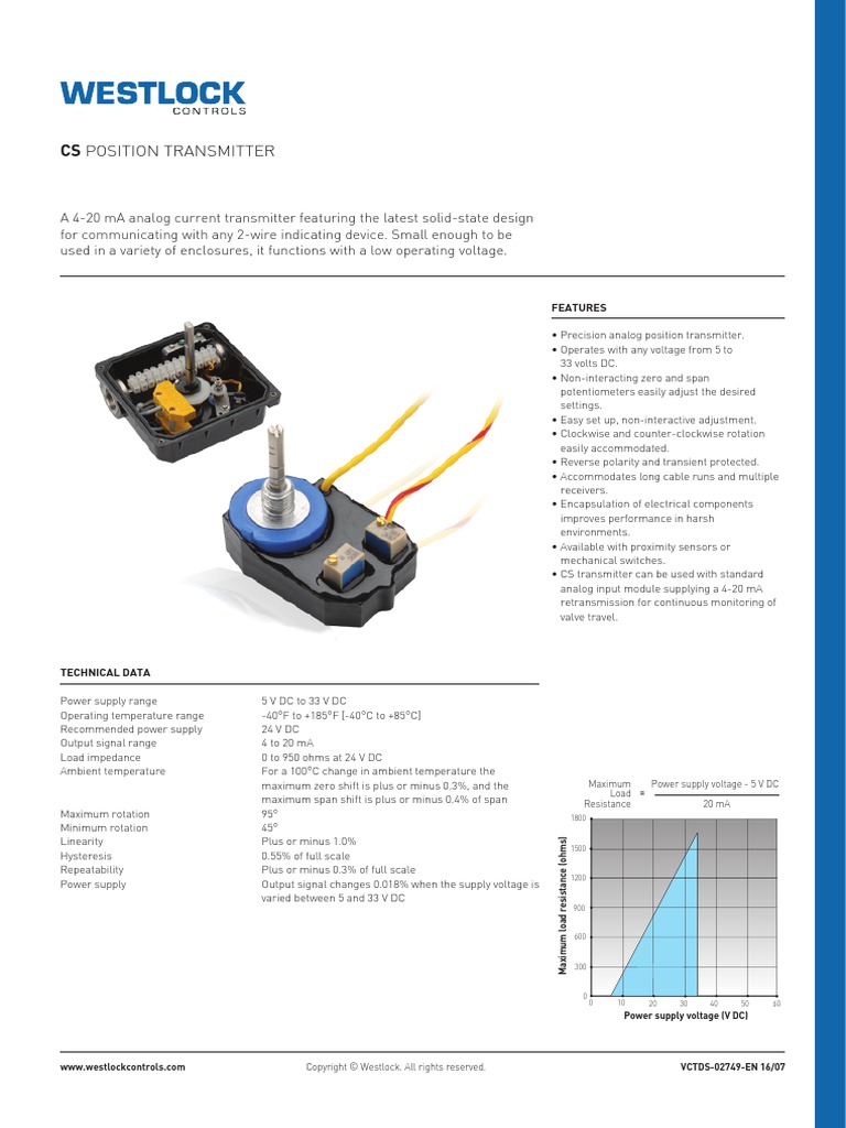 Cs Position Transmitter: Features | PDF | Power Supply | Electronic ...