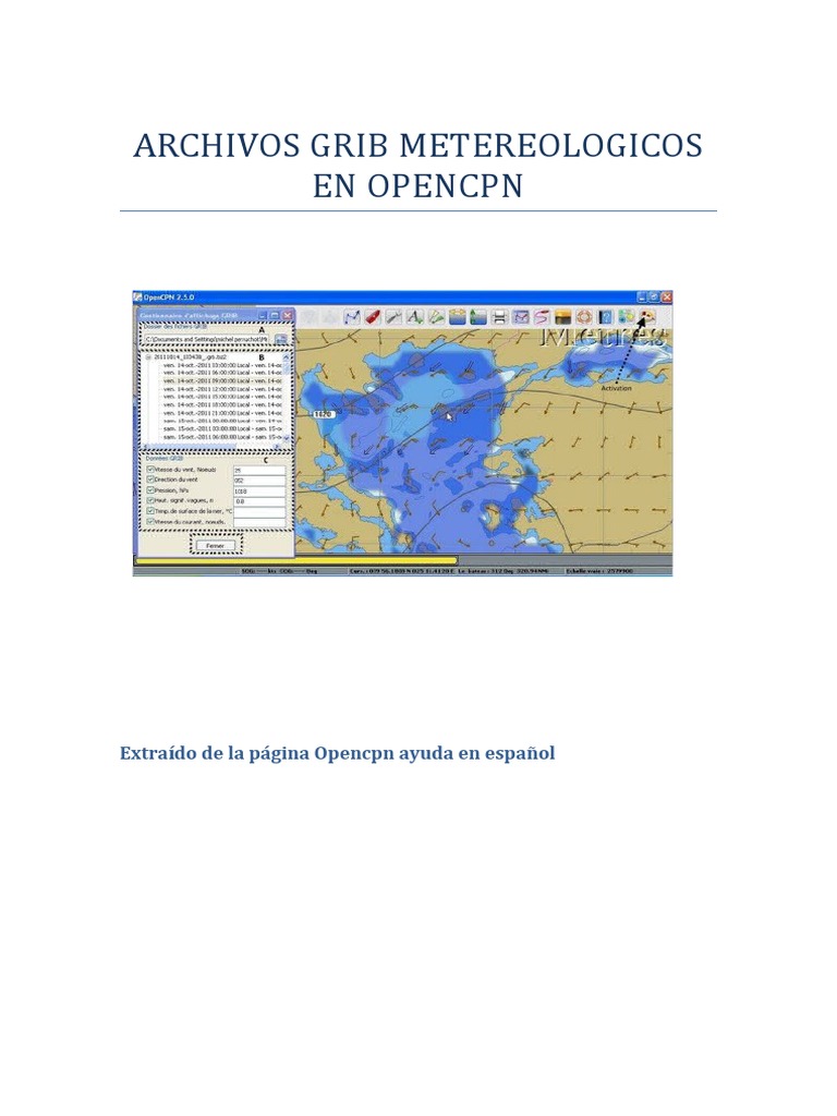 Plugin GRIB en OpenCPN | PDF | Archivo de computadora | Ventana ...