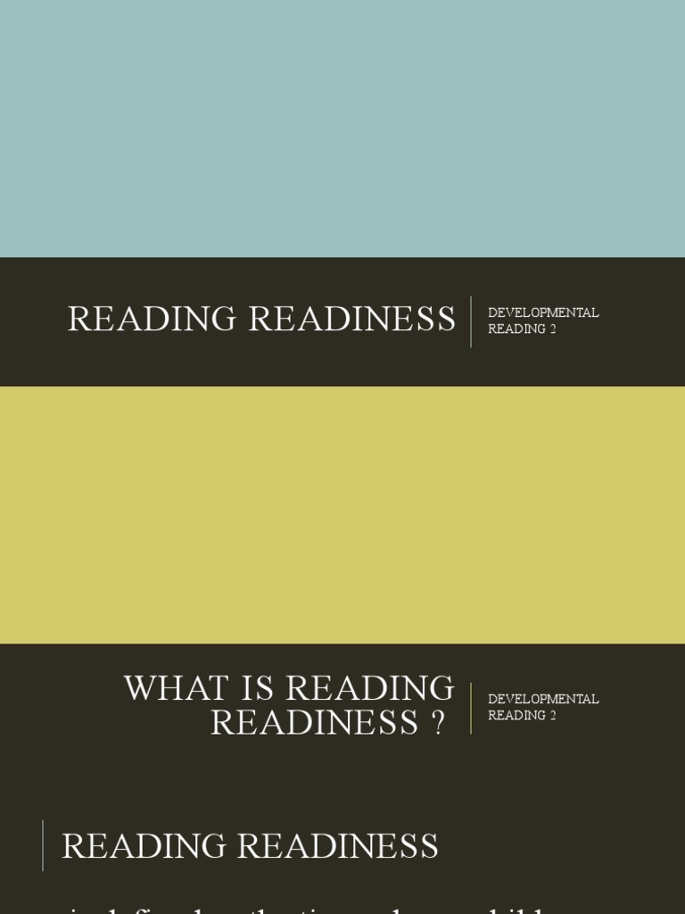 Understanding Reading Readiness | PDF