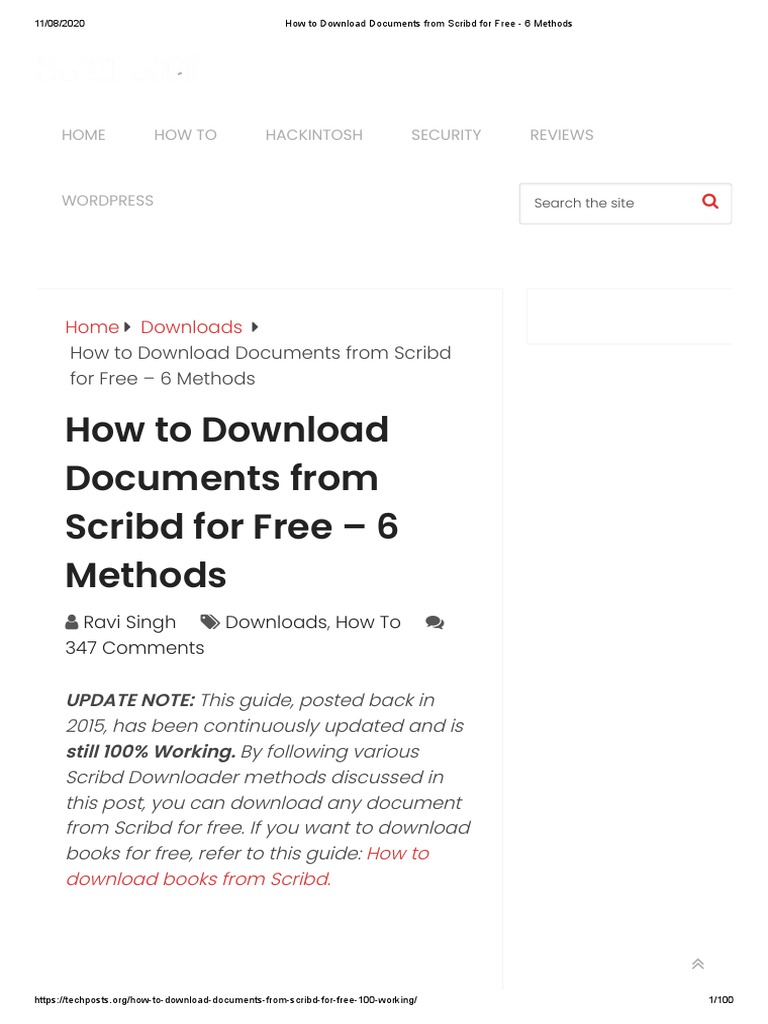 How To Download Documents From Scribd For Free - 6 Methods | PDF ...