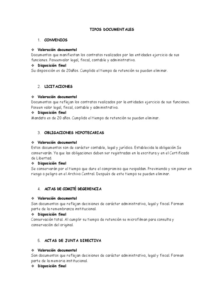 Tipos Documentales | PDF | Derecho