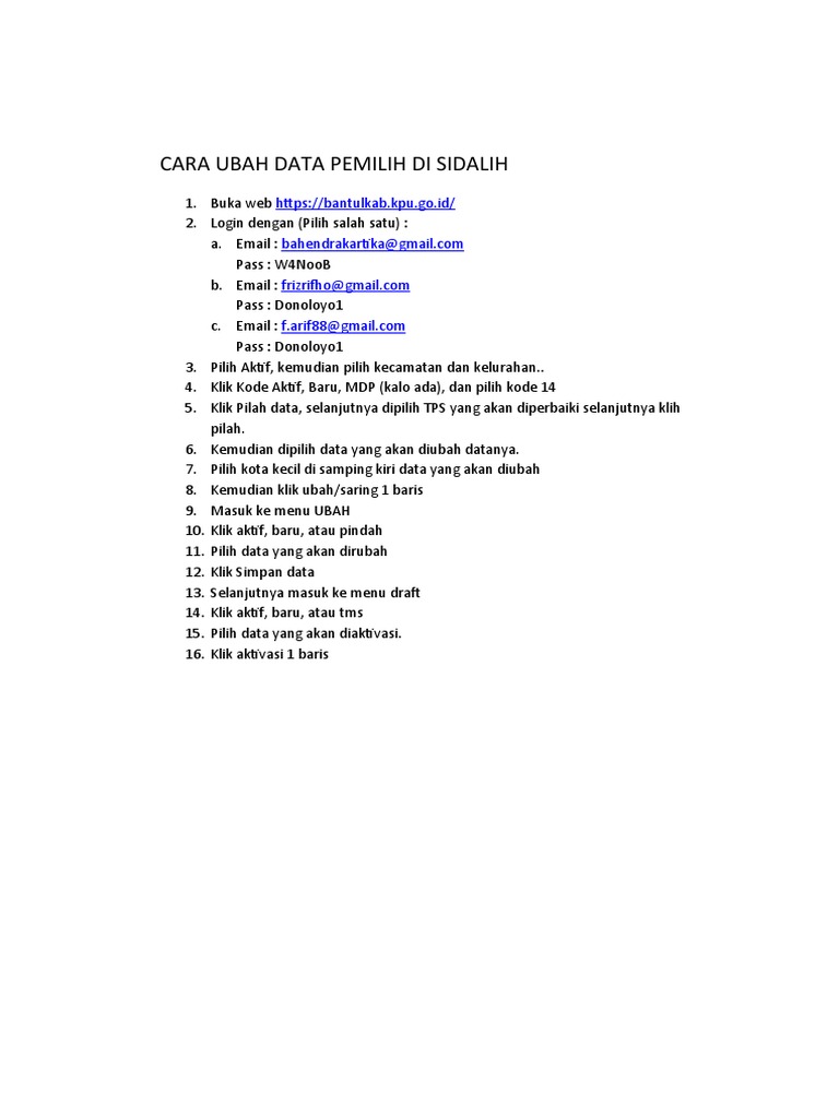 Tutorial Sidalih | PDF