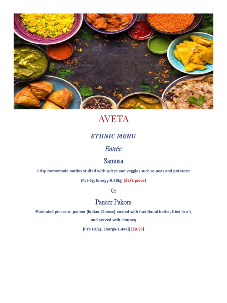 Ethnic Menu Considering Customer 3 | PDF