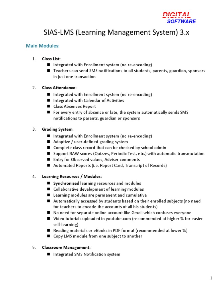 SIAS-LMS (Learning Management System) 3.x: Digital | PDF | Websites ...