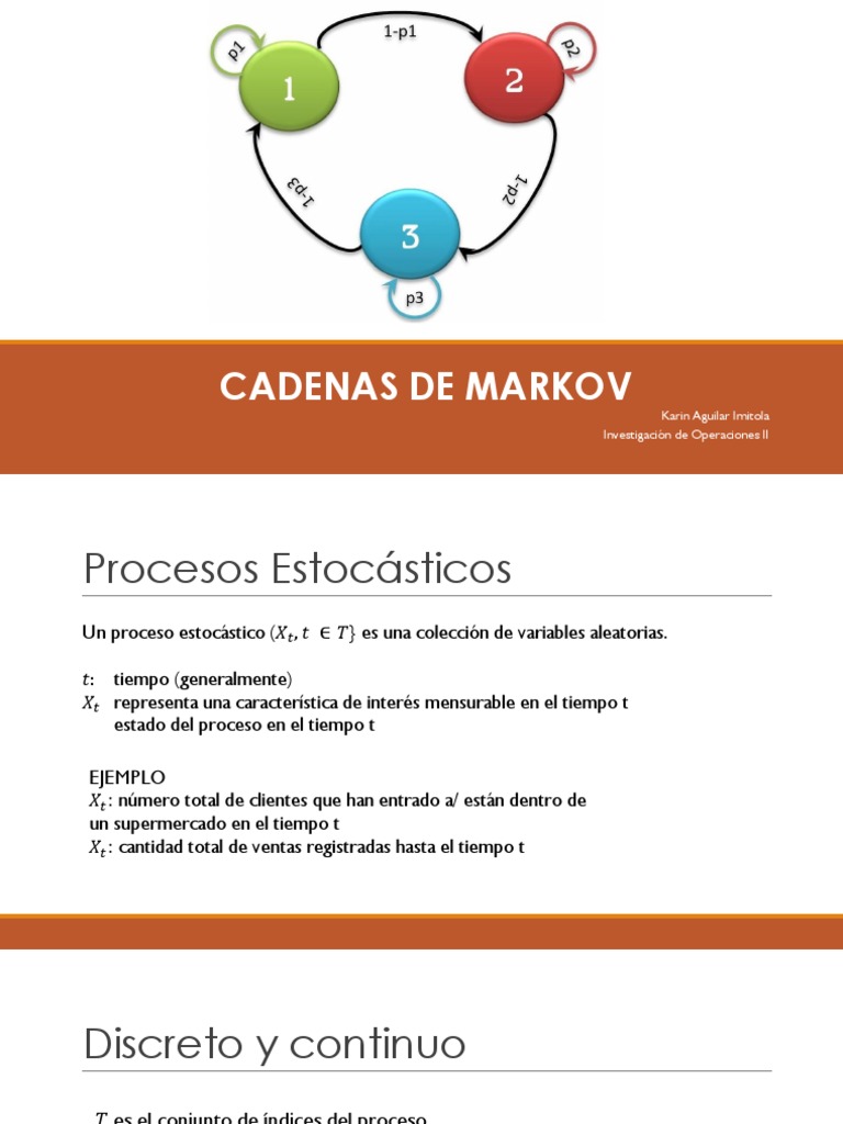 Introducción a Cadenas de Markov | PDF | Cadena Markov | Estocástico