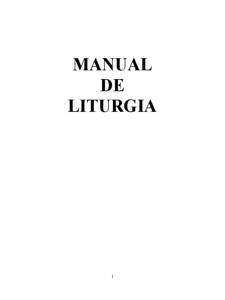 Manual de Liturgia 1 | Descargar gratis PDF | Misa (liturgia) | María, madre de Jesús