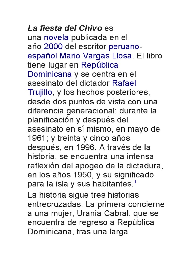 La Fiesta Del Chivo | PDF | Ciencias sociales