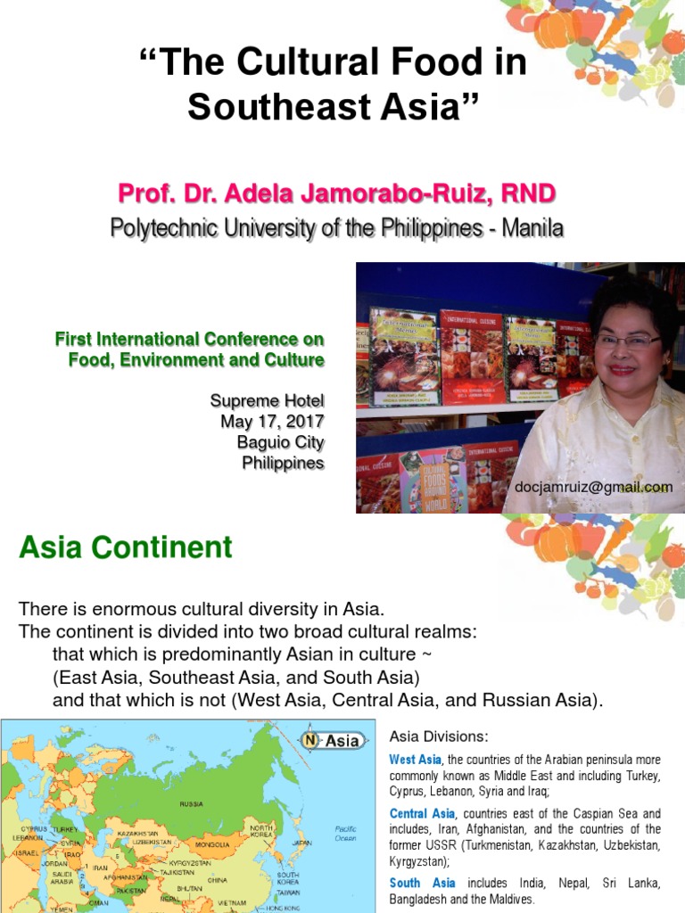 "The Cultural Food in Southeast Asia": Prof. Dr. Adela Jamorabo-Ruiz ...