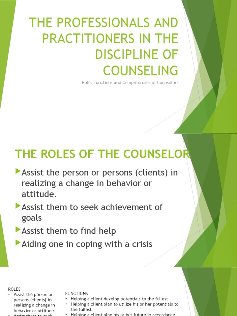 5 Roles, functions and conpetencies of counselors | School Counselor ...