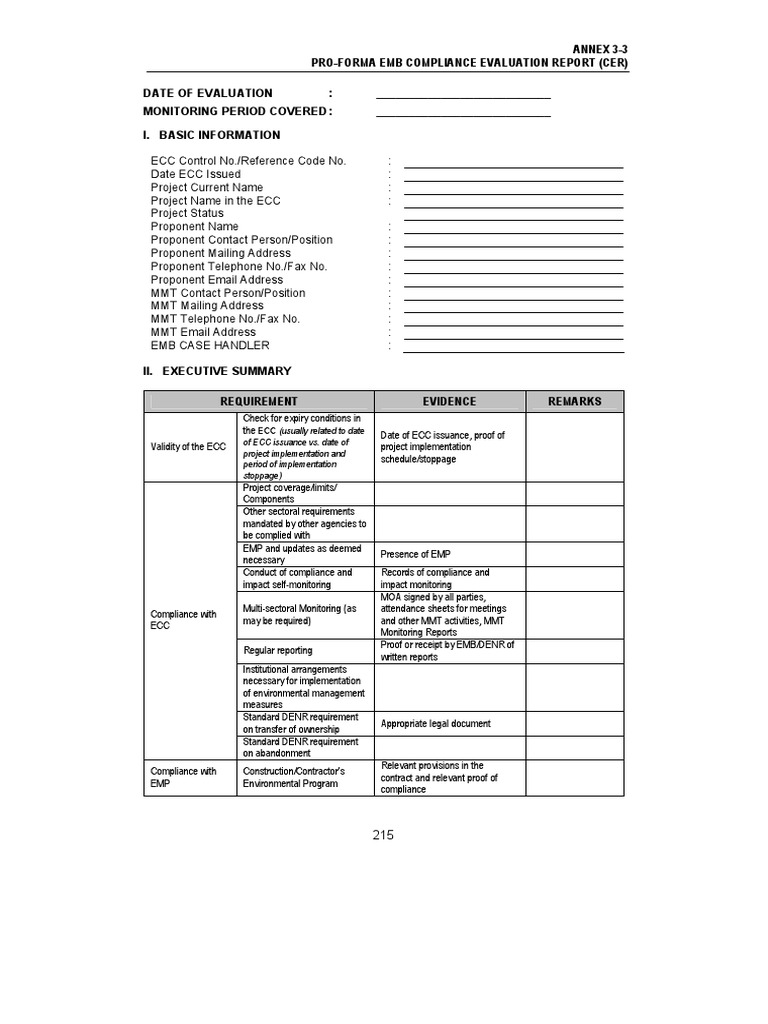 Annex 3 - 3-Proforma EMB CER | PDF | Environmental Impact Assessment ...