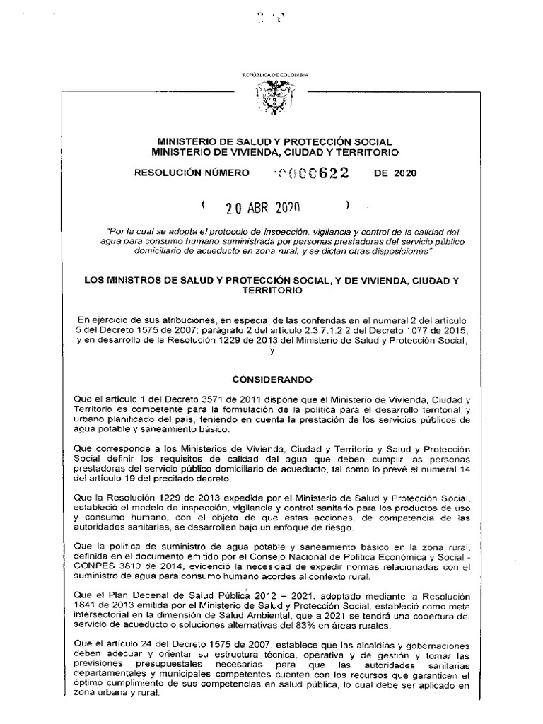 Resolución No. 622 de 2020 PDF | PDF