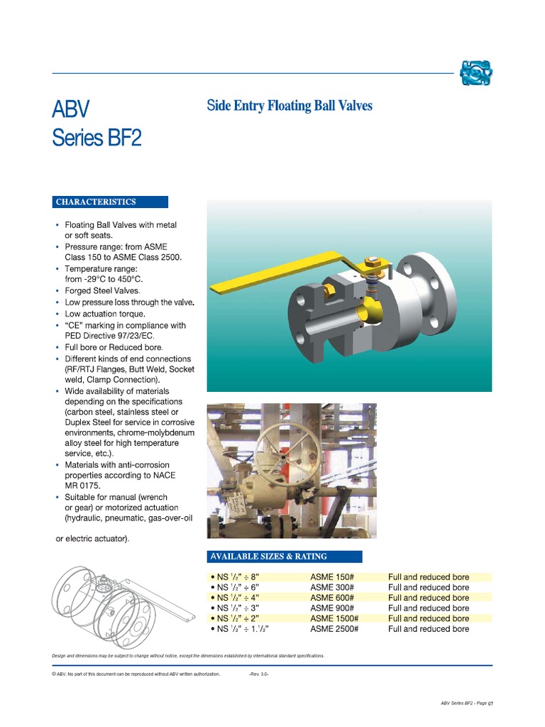 ABV Side Entry Ball Valves PDF | PDF | Library Science | Text