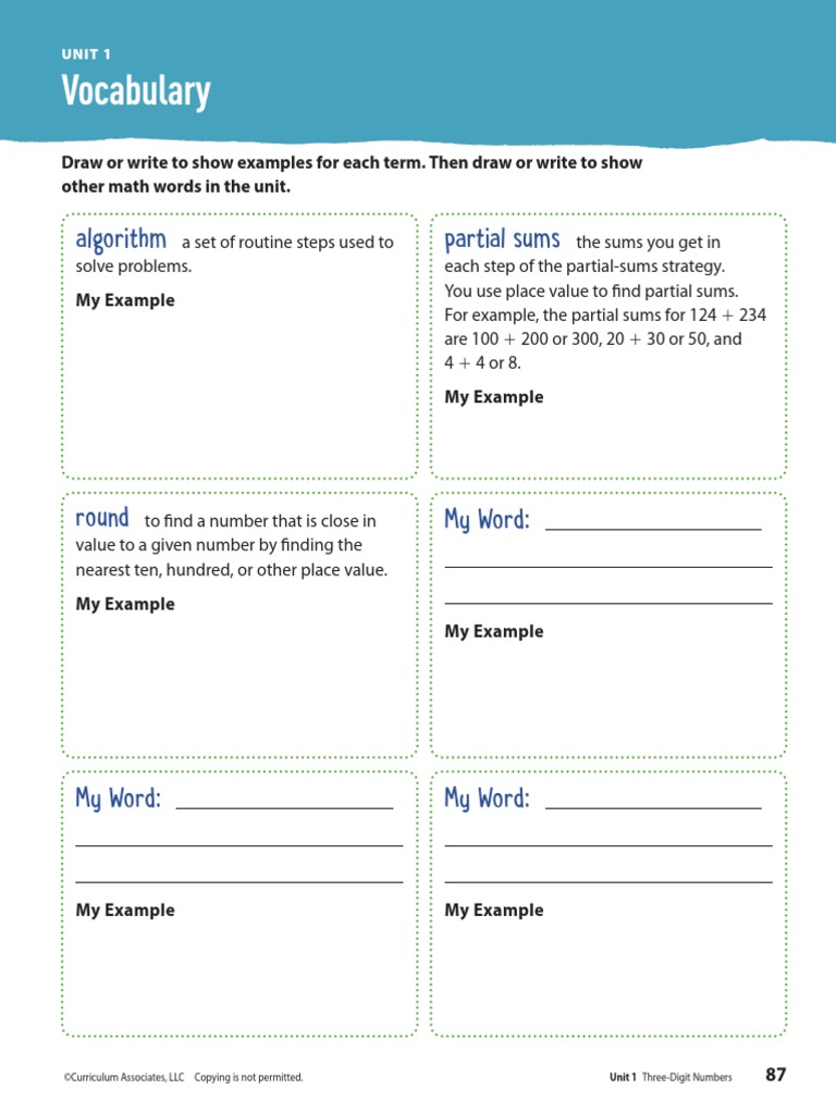 Unit 1 Vocabulary | PDF