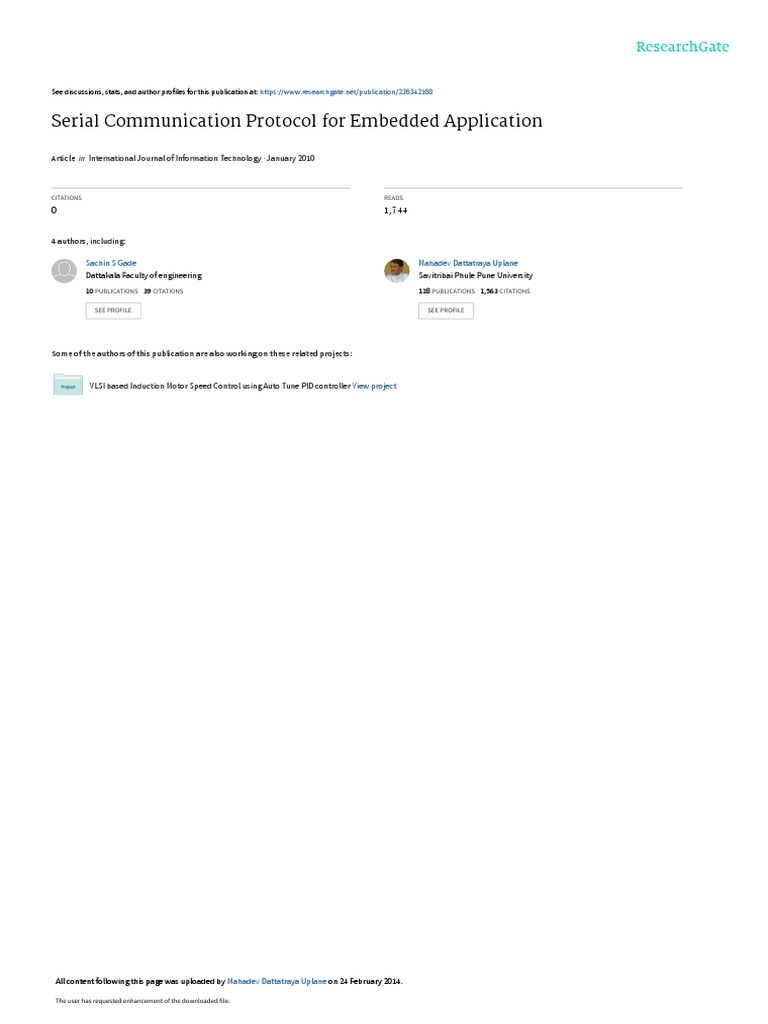 Serial Communication Protocol For Embedded Applica PDF | PDF | Embedded ...
