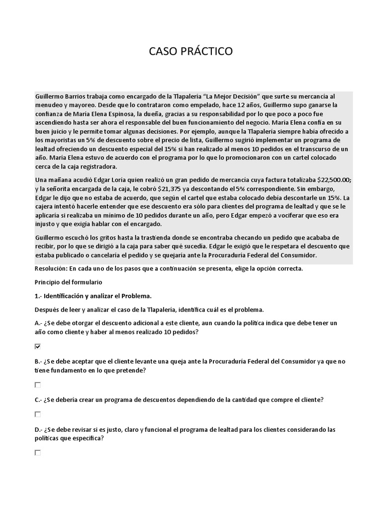 Caso Práctico | PDF | Cliente | Business