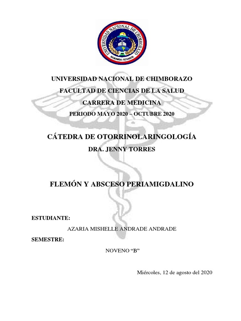 Absceso Periamigdalino | PDF | Diagnostico medico | Inmunología