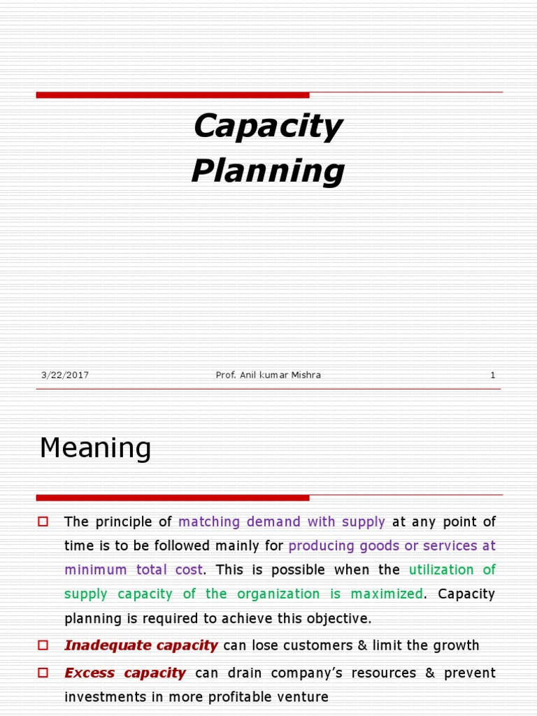 Capacity Planning 4th | PDF | Economies Of Scale | Demand