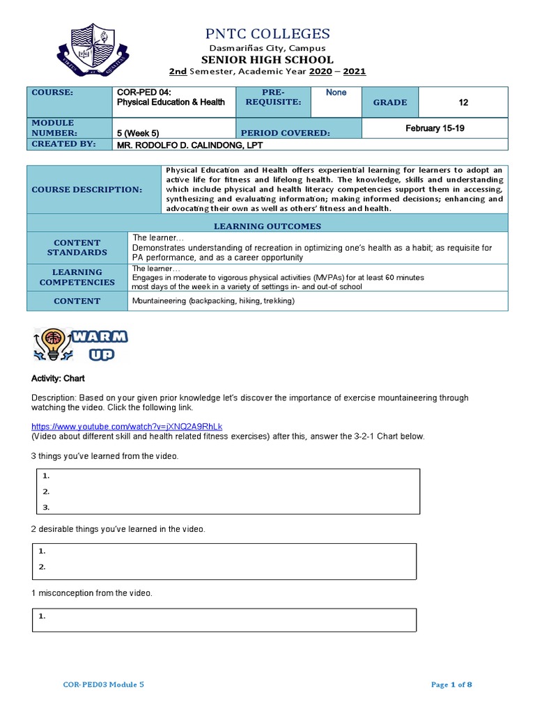 PNTC Colleges: Senior High School | Download Free PDF | Mountaineering ...