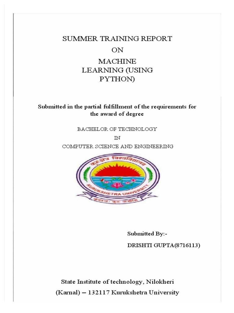 PDF Summer Training Report | PDF | Python (Programming Language) | Html