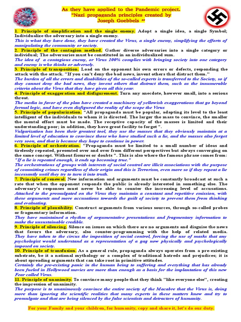 As They Have Applied To The Pandemic Project. "Nazi Propaganda ...