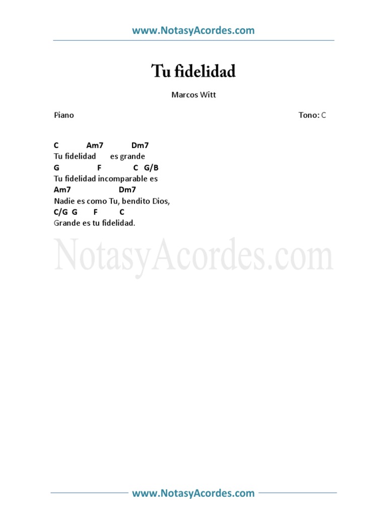 Tu Fidelidad Marcos Witt PDF | PDF