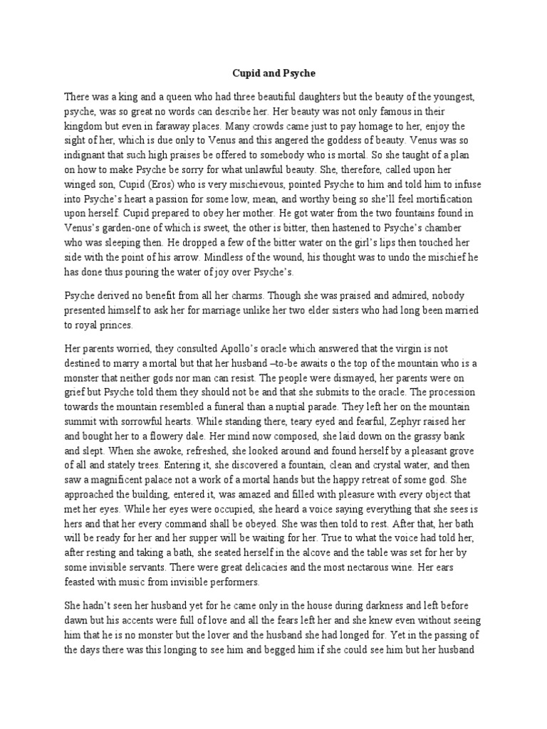 Cupid and Psyche Story | PDF | Eros | Cupid