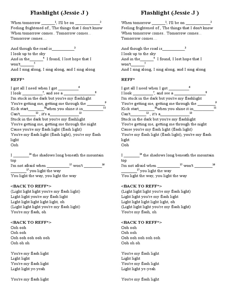 Jessie J Flashlight Lyrics | PDF | Flashlight | Architectural Elements