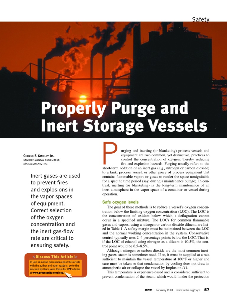 Properly Purge and Inert Storage Vessels | PDF | Oxygen | Gases