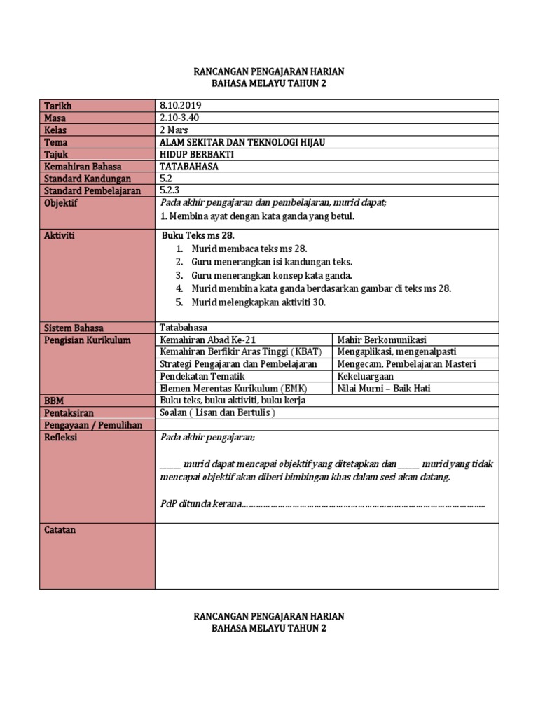 RPH BM THN 2 m37 | PDF