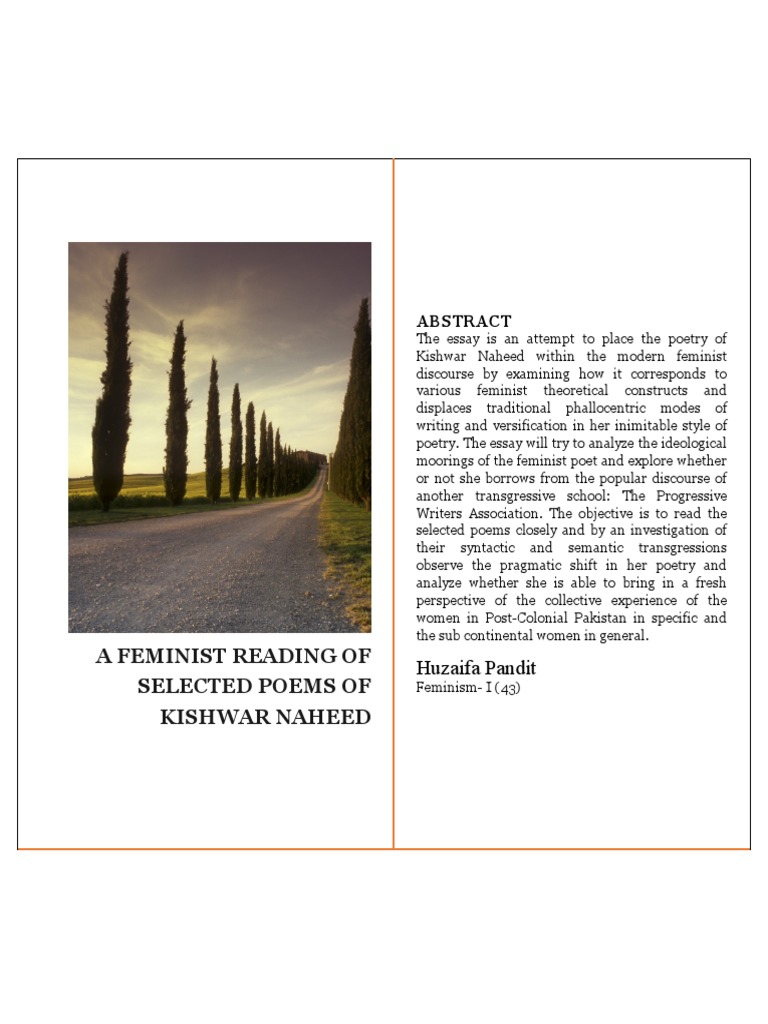 A Feminist Reading of Selected Poems of Kishwar Naheed: Huzaifa Pandit ...
