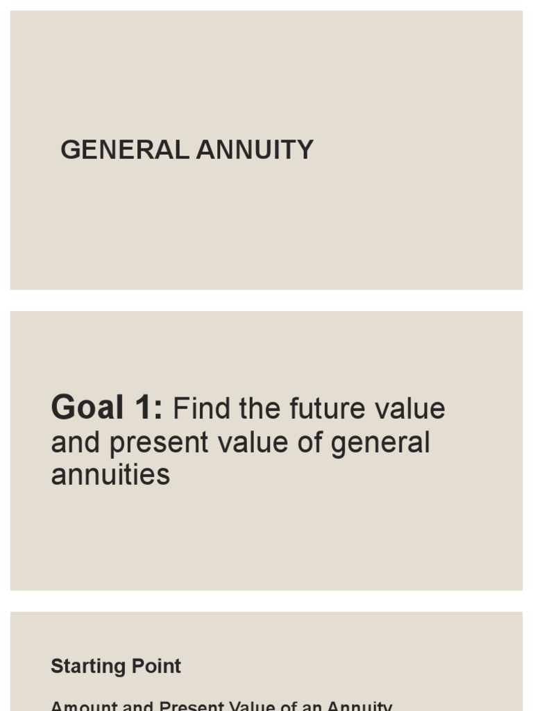 General Annuity | PDF | Present Value | Retirement