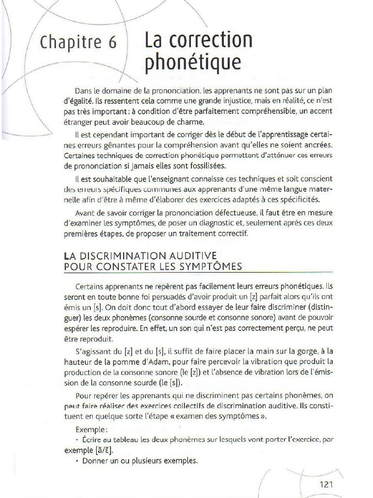 La Correction Phonétique (Dans Christine Tagliante, La Classe de Langue ...