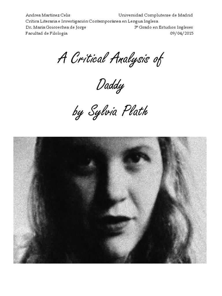 A Critical Analysis of Daddy by Sylvia Plath | PDF | Poetry
