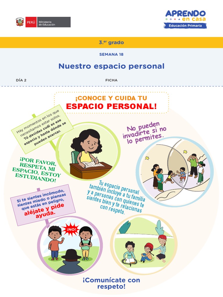 s18 Prim 3 Recurso Ficha Nuestro Espacio Personal Dia 2 | PDF
