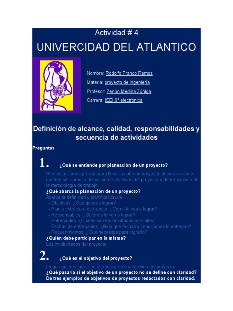 Activida # 4 | PDF | Planificación | Software
