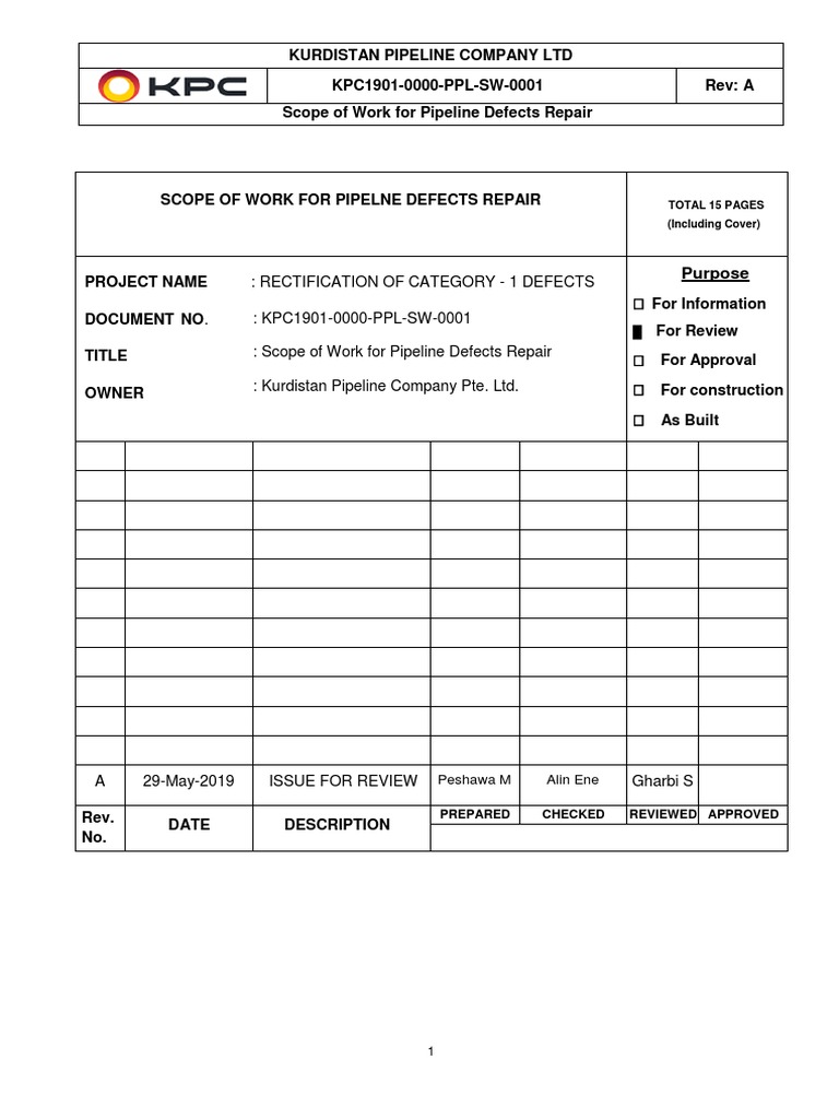 Annex A - Scope of Works | PDF | Regulatory Compliance | Pipe (Fluid ...