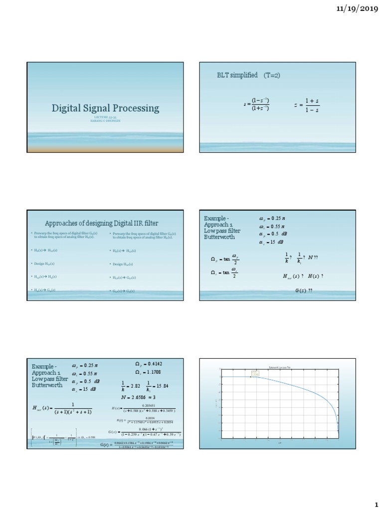 Digital Signal Processing: BLT Simplified (T 2) | PDF | Digital Signal Processing | Sampling ...