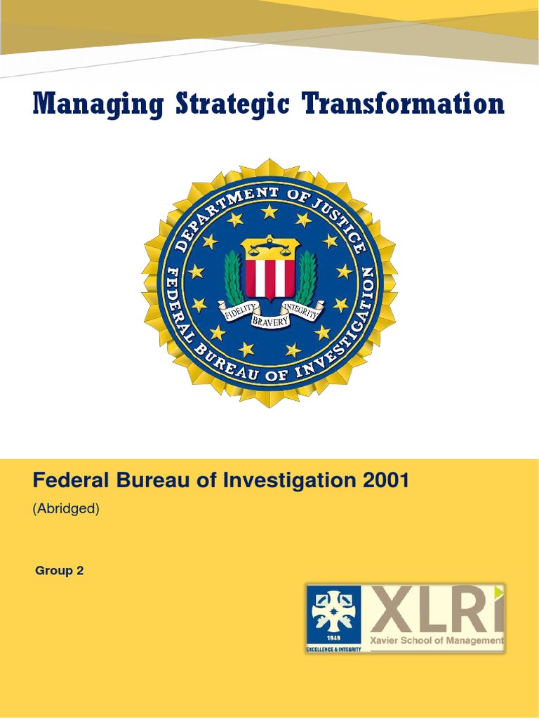 FBI Case - Managing Strategic Transformation | PDF | Federal Bureau Of ...