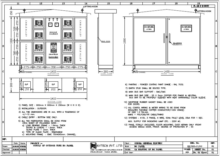 Electrical Panel General Arrangement Drawing | PDF