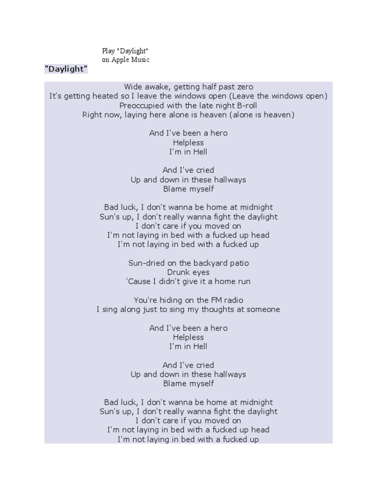 Daylight | PDF | Poetry