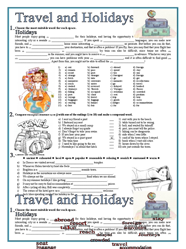 Travel and Holidays Reading Comprehension Exercises Tests - 73746 | PDF ...